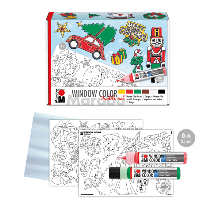 Komplet Marabu WINDOW COLOR "Traditional", 6 x 25 ml - Antus